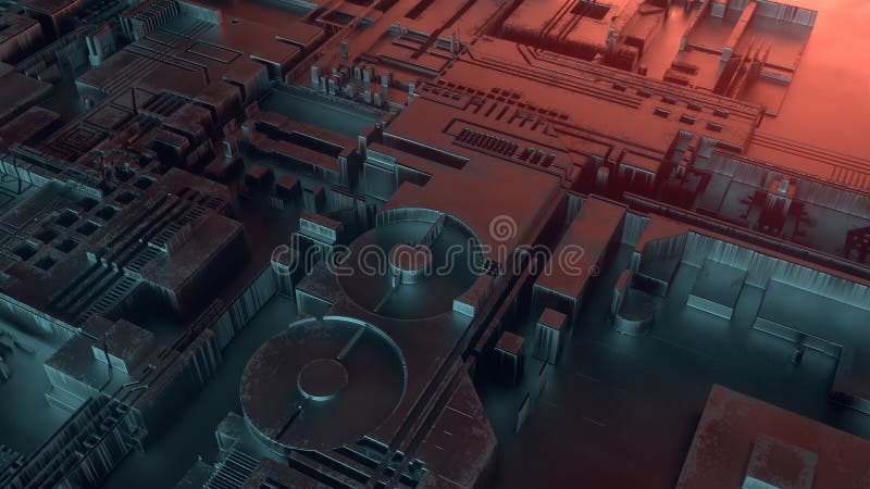 Abstract Metallic Pattern. Futuristic Techno Background Illuminated ...