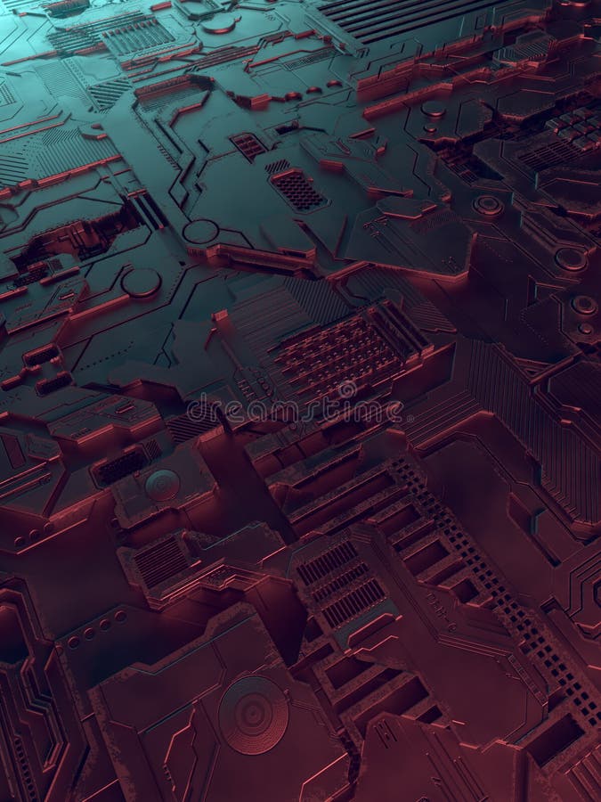 Abstract Metallic Pattern. Futuristic Techno Background Illuminated by ...