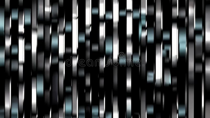 Abstract Metallic Pattern with Vertical Shiny Bars on Black Background ...