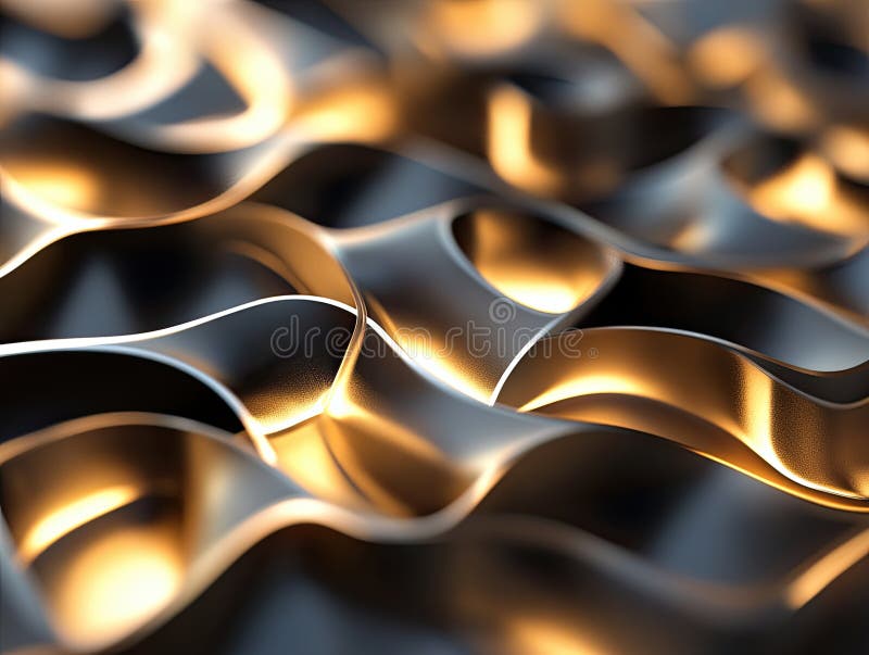 Abstract Metallic Patterns with Smooth Curves and Reflections in Dim ...