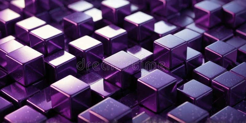Abstract Metallic Purple Background with Cubes. Stock Photo - Image of ...