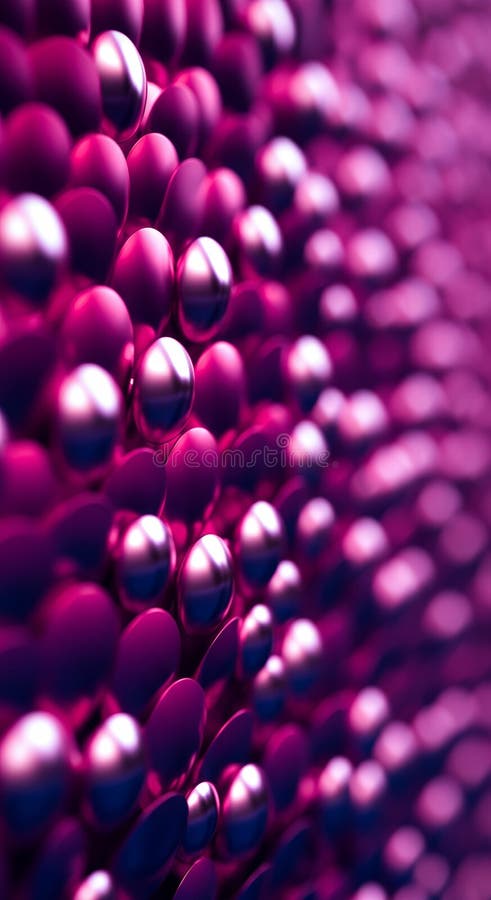 Abstract Metallic Purple Spheres with Reflective Surface Creating ...
