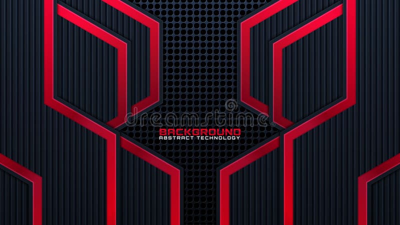 Abstract Metallic Red Black Background with Contrast Stripes. Abstract ...