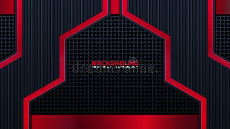 Abstract Metallic Red Black Frame Layout Design Tech Innovation Concept ...