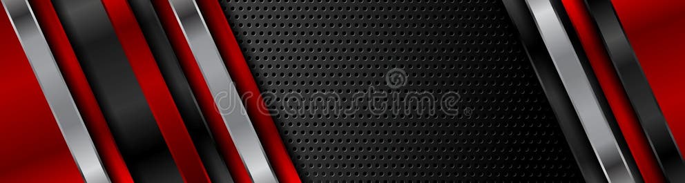 Abstract Red Black Technology Web Banner Design Stock Vector ...