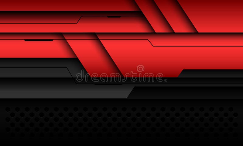 Abstract Metallic Red Grey Cyber Black Line Design Modern Futuristic ...