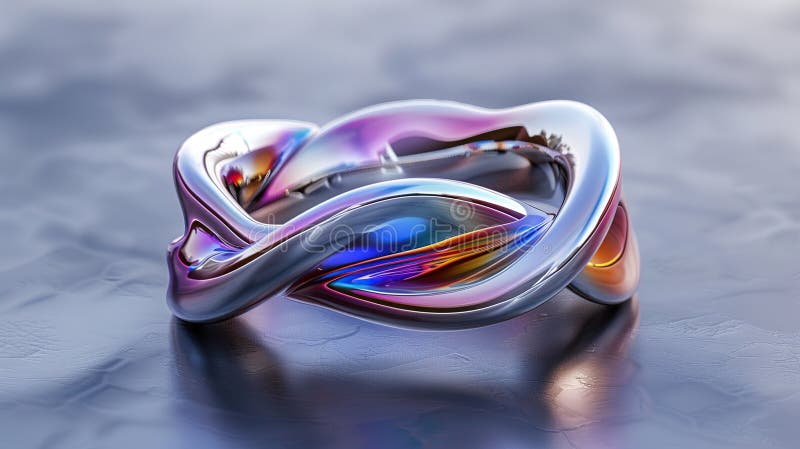 Abstract Metallic Ring with Rainbow Reflections Stock Illustration ...