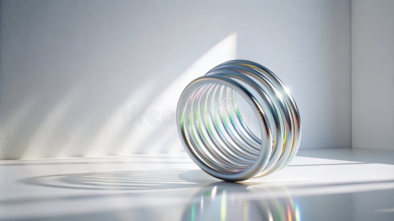 Abstract Metallic Rings in a Minimalist Setting with Light Reflections ...