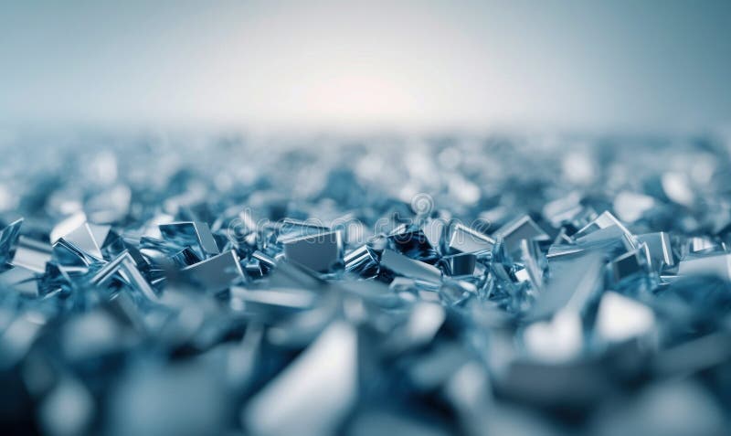 Abstract Metallic Shards with Soft Blue Tones Stock Illustration ...