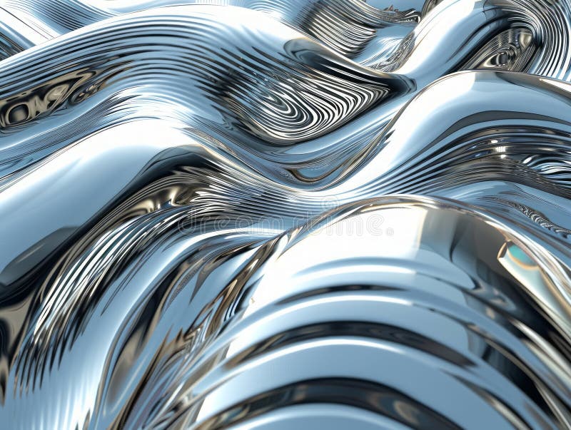 Abstract Metallic Silver Background with Some Smooth Lines in it (3d ...