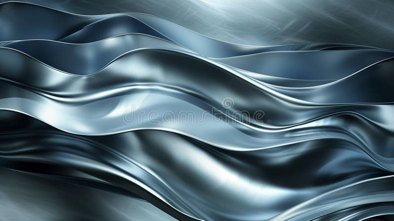 Abstract Metallic Silver Wave Background Stock Illustration ...