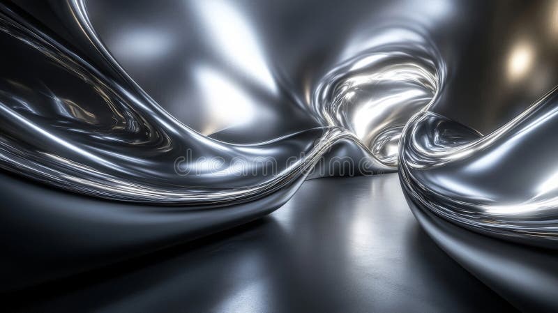 Abstract Metallic Silver Waves Background Stock Illustration ...