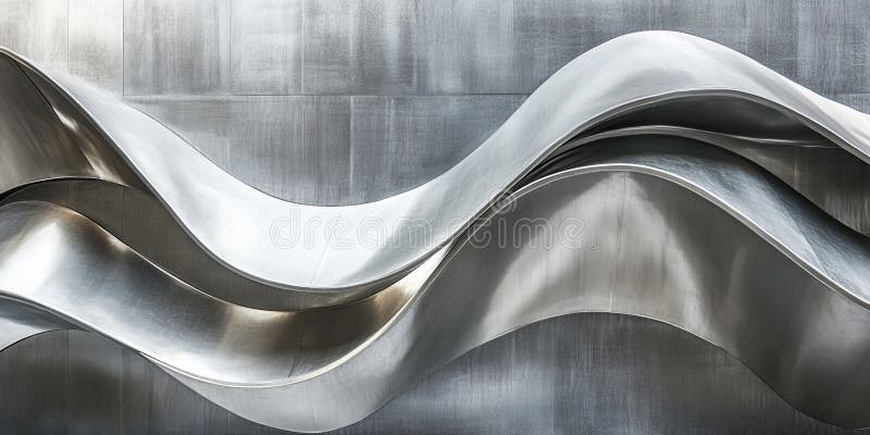 Abstract Metallic Silver Waves Background Design for Modern Decor Stock ...