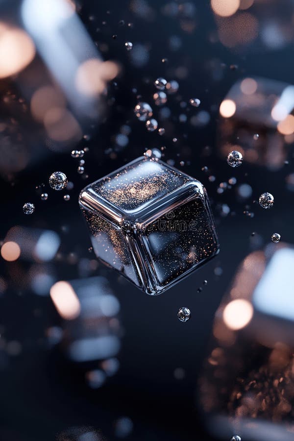 Colorful Cubes Float Vibrant Neon Light Futuristic Background Stock ...