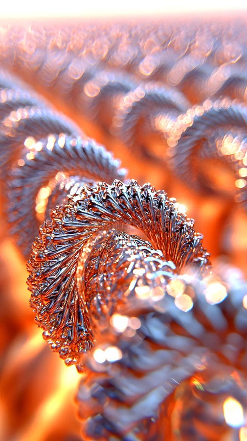 Abstract Metallic Spiral Patterns in Warm Tones Stock Illustration ...