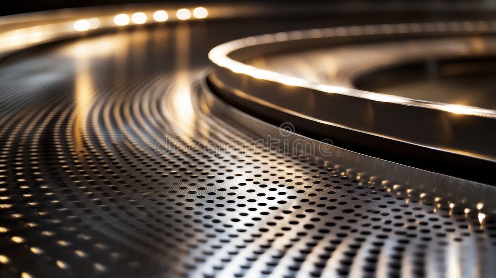 Abstract Metallic Surface with Circular Patterns and Light Reflections ...