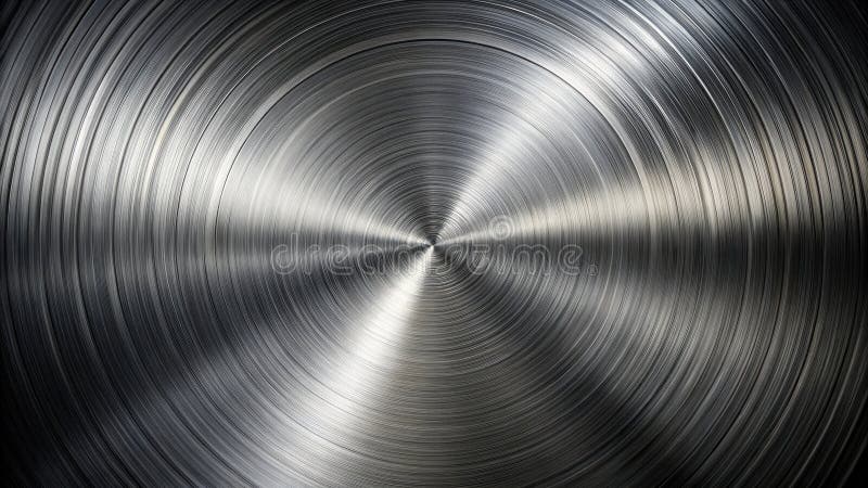 Abstract Metallic Surface with Concentric Circular Lines and Brushed ...