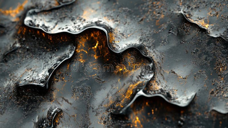 Abstract Metallic Surface with Gold Accents Stock Illustration ...