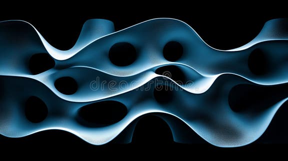 An Abstract Metallic Surface, Perforated and Wavy, Featuring Smooth ...