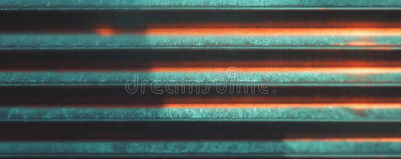 Abstract Metallic Surface with Sharp Horizontal Ribs and Bright ...