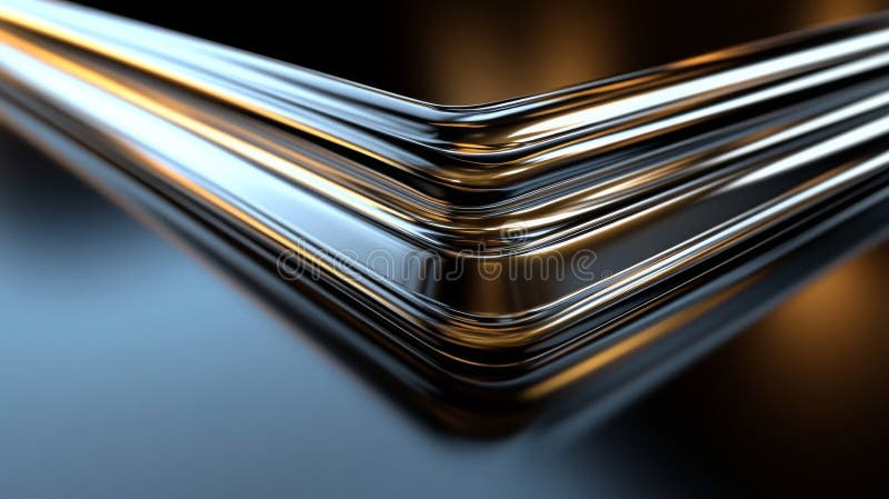 Abstract Metallic Surface Shiny Chrome Layers Stock Illustration ...