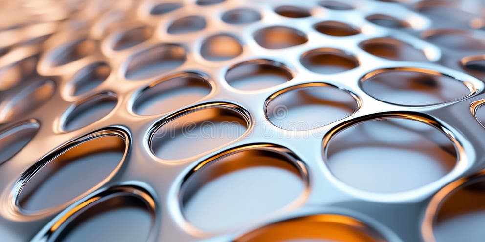 Abstract Metallic Surface Showcases Interlinked Circular Patterns with ...