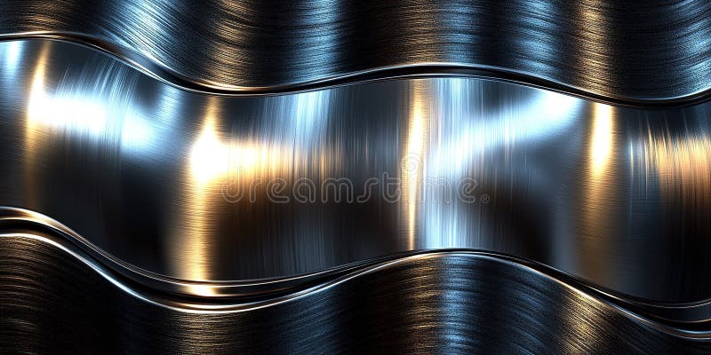 Abstract Metallic Surface with Wavy Reflections Illuminated by Soft ...