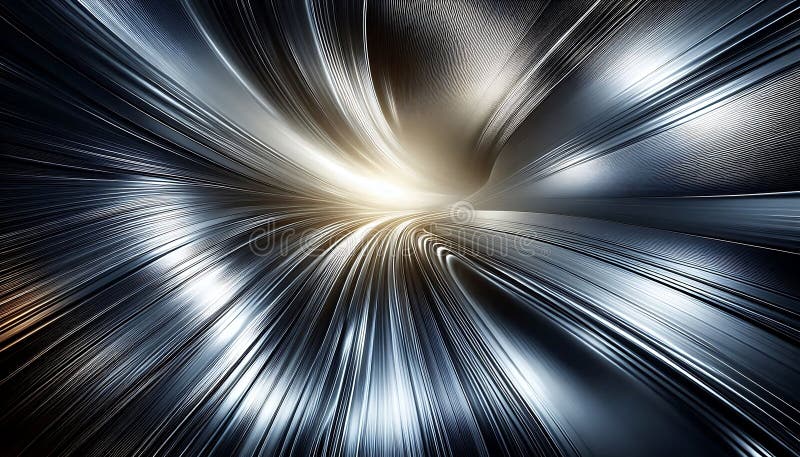 Abstract Metallic Swirl with Bright Light Source Stock Illustration ...