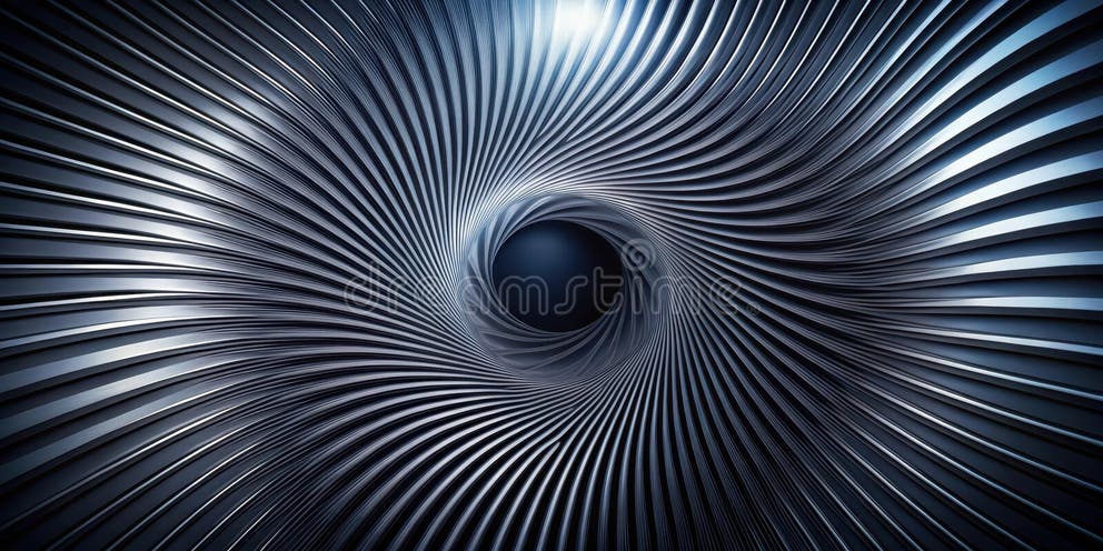 Abstract Metallic Swirl a Dynamic Composition of Curved Lines and ...