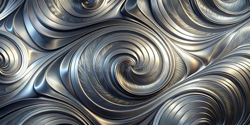 Abstract Metallic Swirl Pattern Background Texture with Concentric ...