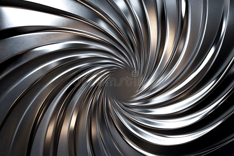 Abstract Metallic Swirl, Spiral Tunnel Background Stock Illustration ...