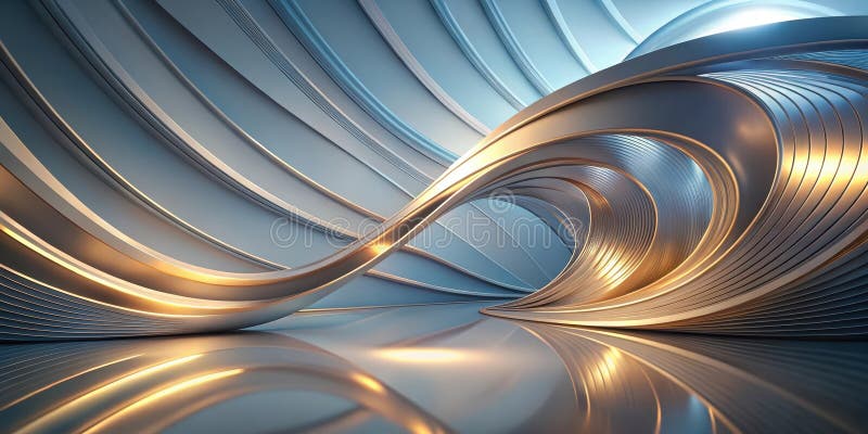 Abstract Metallic Swirls a Symphony of Curving Lines and Reflective ...