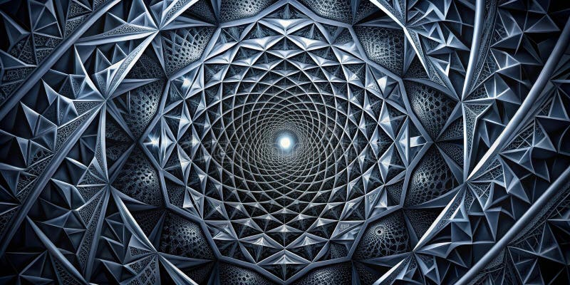 Abstract Metallic Tessellation a Deep Dive into Geometric Fractal ...