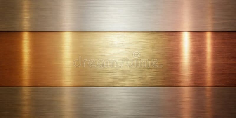 Abstract Metallic Texture Brushed Gold, Silver, and Bronze Panels with ...
