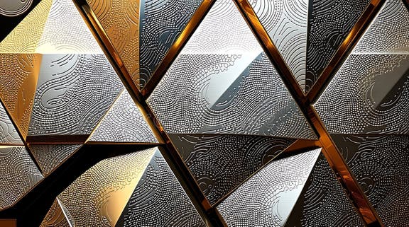 Abstract Metallic Triangle Pattern Background with Embossed Texture and ...