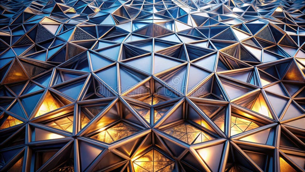 Abstract Metallic Triangular Facet Structure with Internal Illumination ...