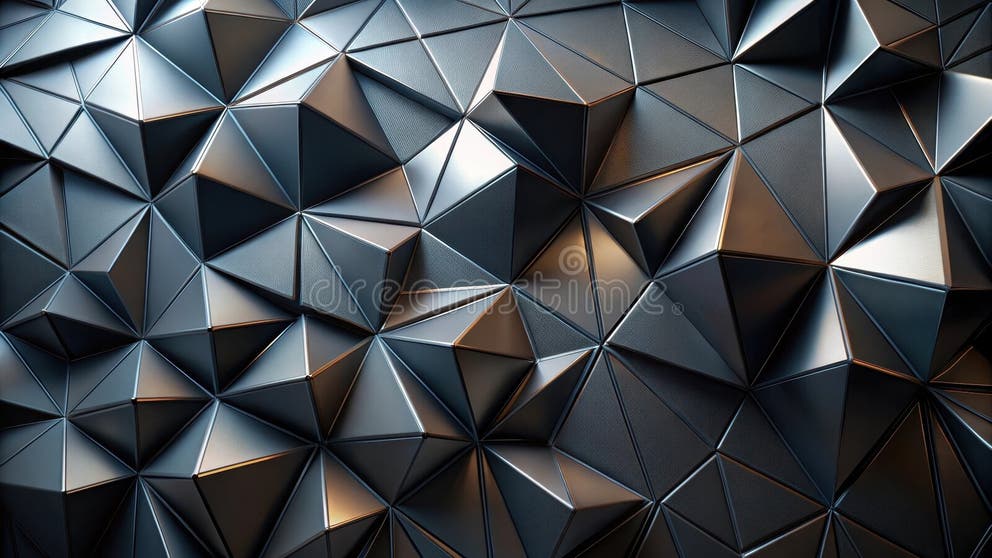 Abstract Metallic Triangular Structure a Dark Grey and Bronze Geometric ...