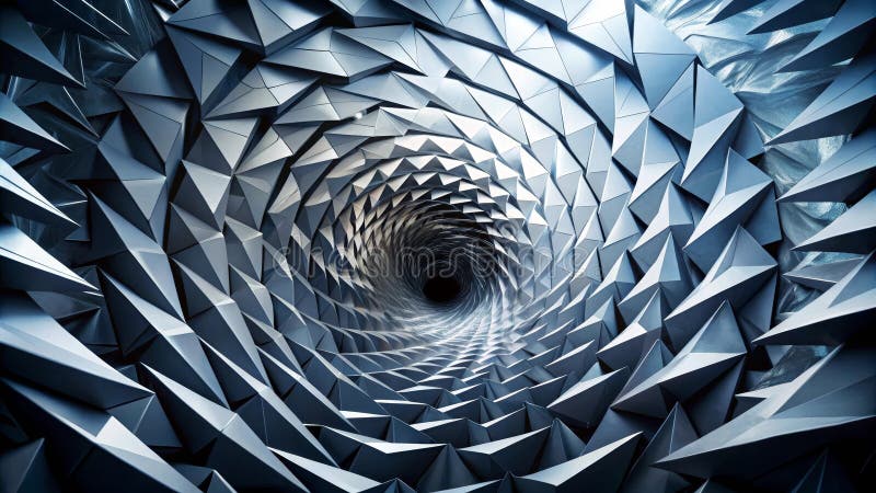 Abstract Metallic Triangular Vortex Tunnel a Futuristic Design Concept ...