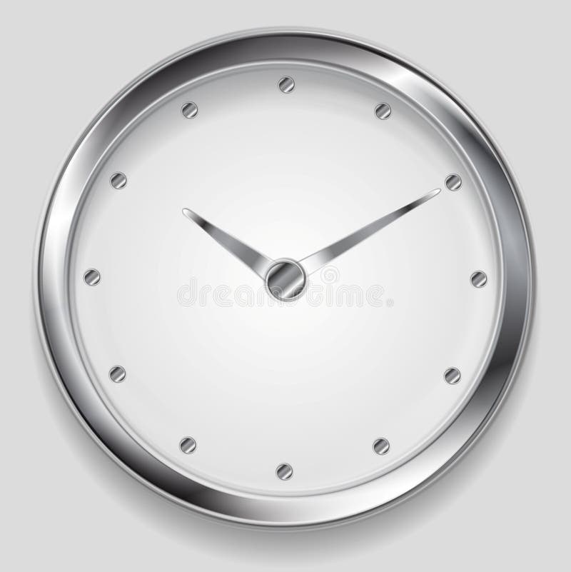 Abstract Metallic Vector Clock Design Stock Illustration - Illustration ...