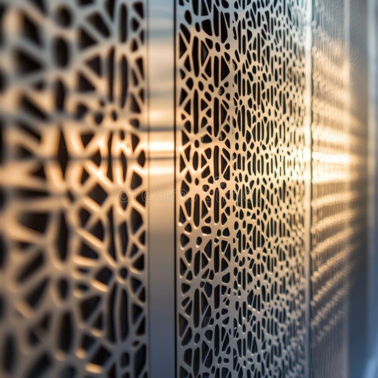 Abstract Metallic Wall Panels with Geometric Perforated Patterns ...