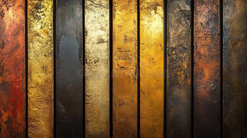 Abstract Metallic Wall Panels with Varied Colors and Textures Stock ...