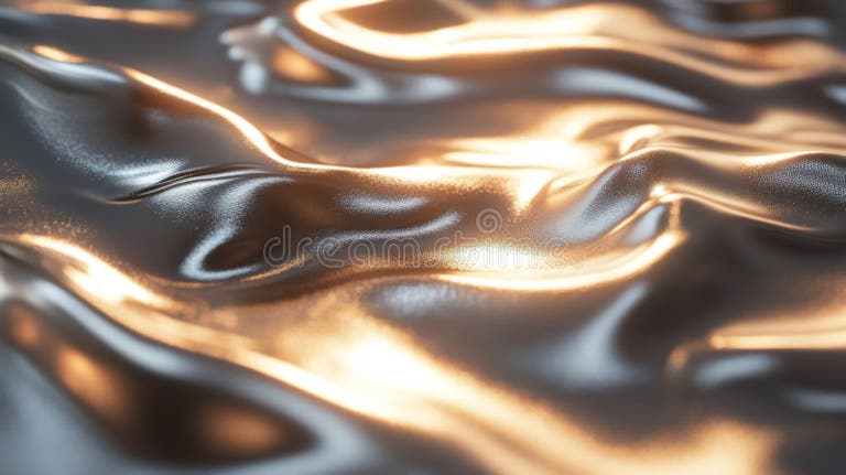 Abstract Metallic Wave Background with Golden Light Stock Illustration ...