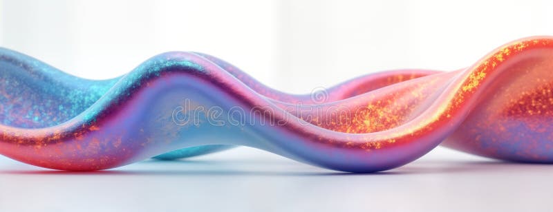 Abstract Metallic Wave Shape with Iridescent Colors. Multicolored ...