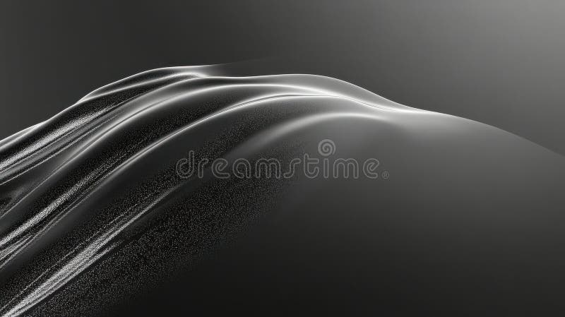 Abstract Metallic Wave Surface with Smooth Silver Curves and Light Reflection Stock Photo ...