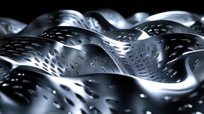 Abstract Metallic Wave Texture Background Stock Illustration ...