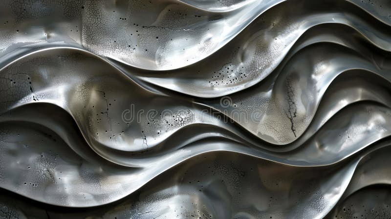 Abstract Metallic Wave Texture with Cracks and Holes Stock Illustration ...