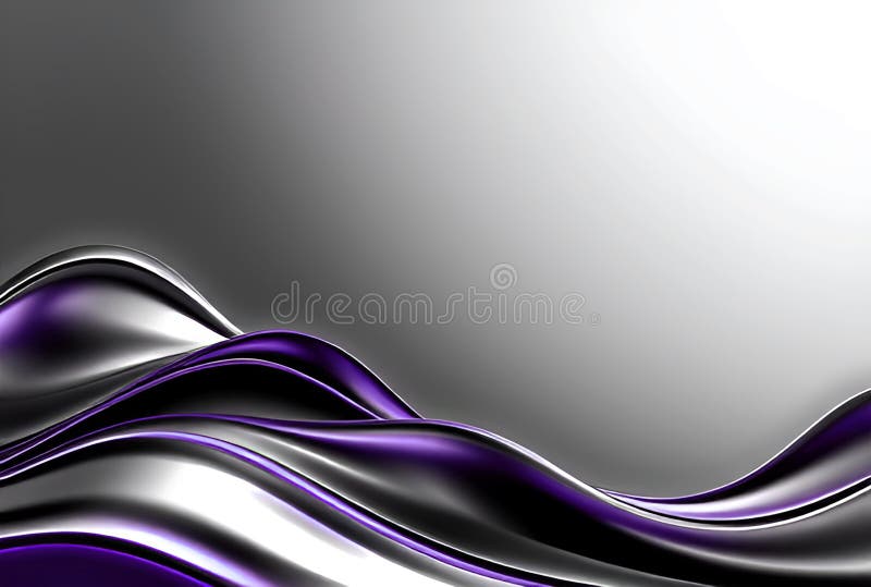 Abstract Purple Metallic Waves at Gray Gradient Background, Modern and ...