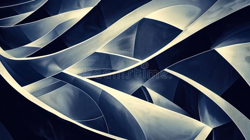 Abstract Metallic Waves Create A Dynamic And Fluid Visual Effect Stock Illustration