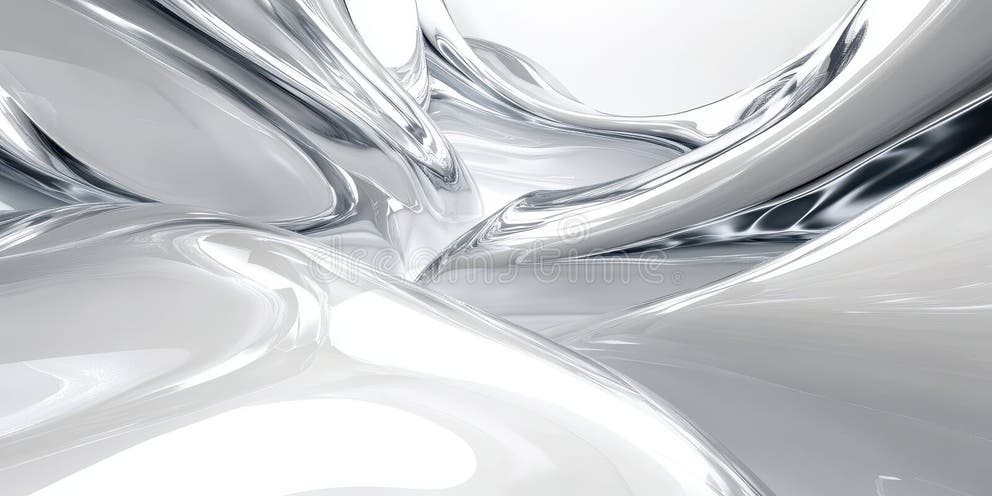 Abstract Metallic Waves Create a Smooth, Reflective Surface in a ...