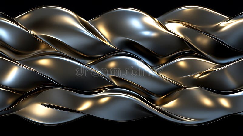 Abstract Metallic Waves Flowing Design Stock Illustration ...